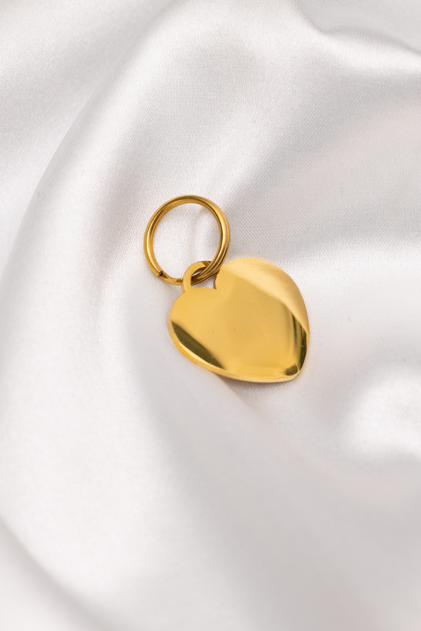 Dog tag heart gold with name - Lilly